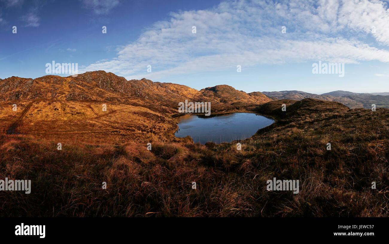 Panorama landscape of the bluestack mountains in County Donegal Ireland ...