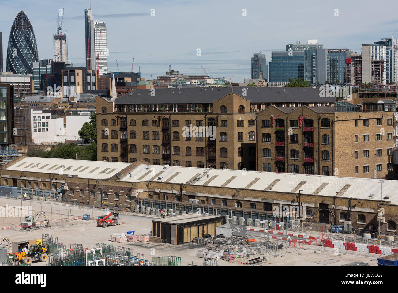 London Dock construction site Wapping London Stock Photo - Alamy