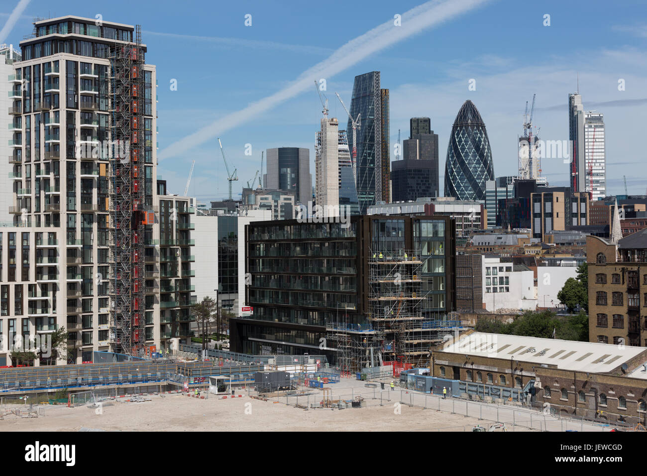 London Dock construction site Wapping London Stock Photo - Alamy