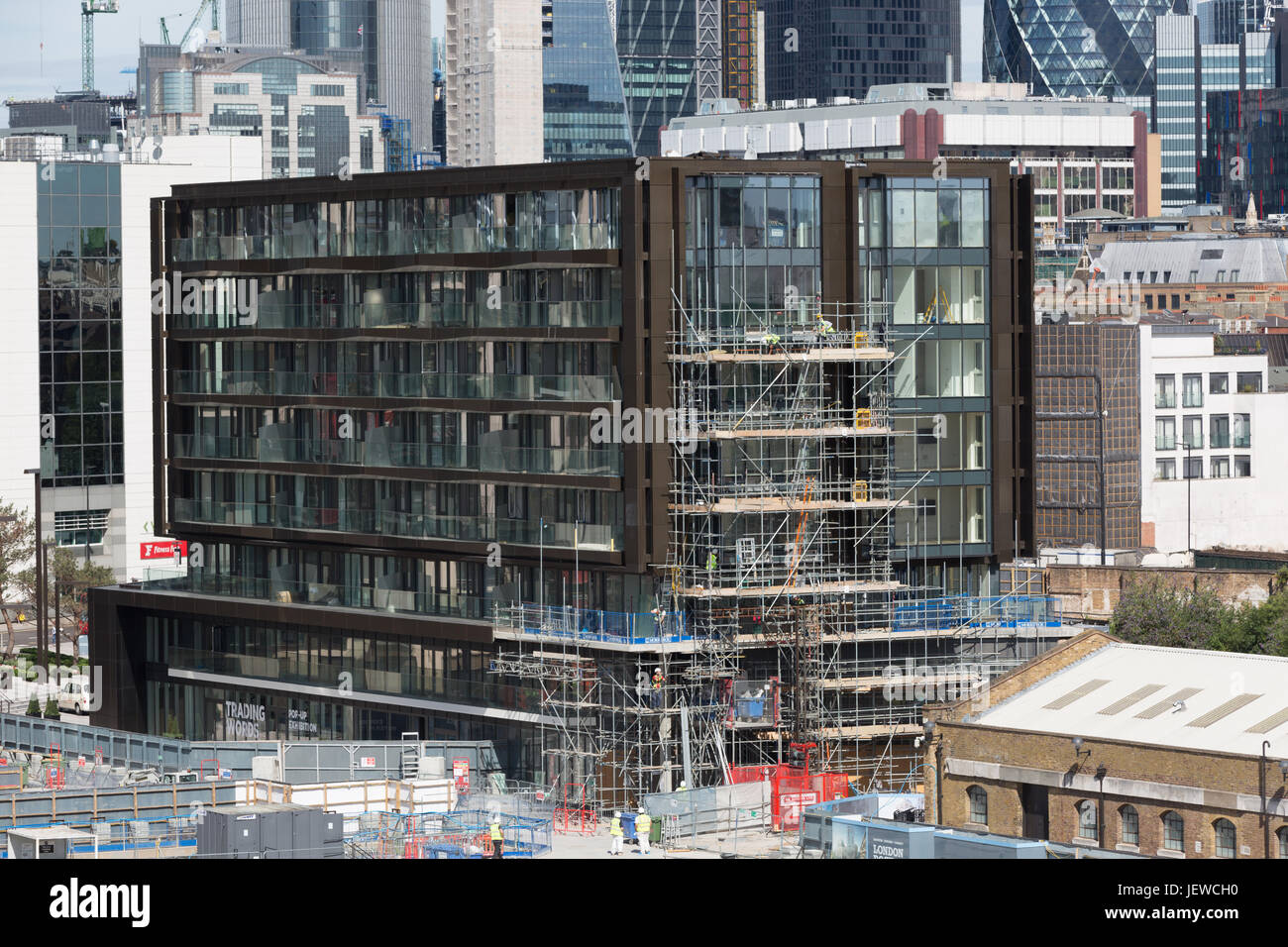 London Dock construction site Wapping London Stock Photo - Alamy