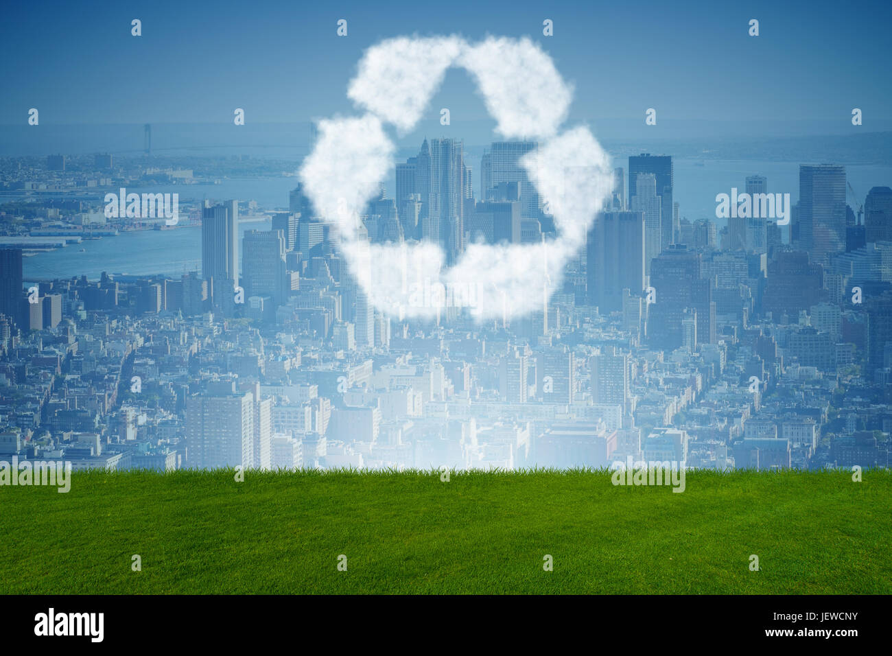 Recycling symbol made from clouds Stock Photo - Alamy