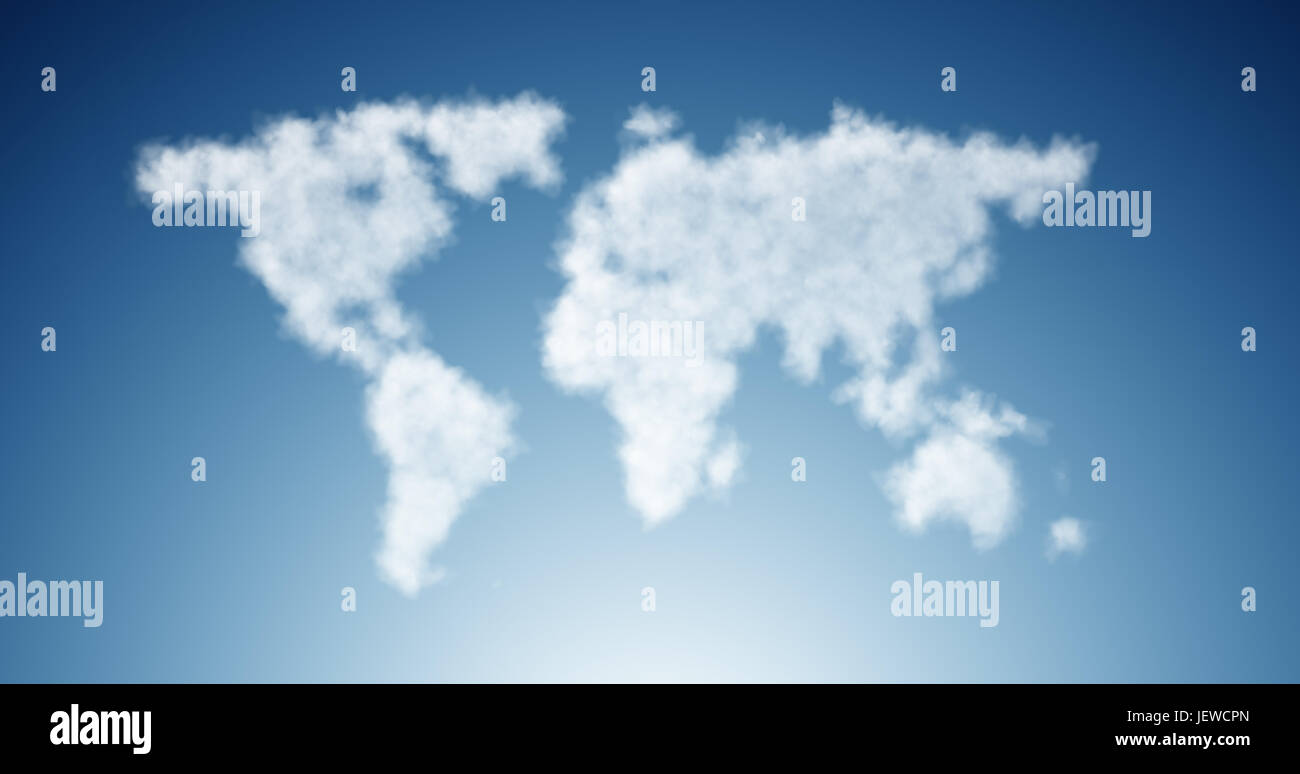 World map made of clouds in nature concept Stock Photo - Alamy