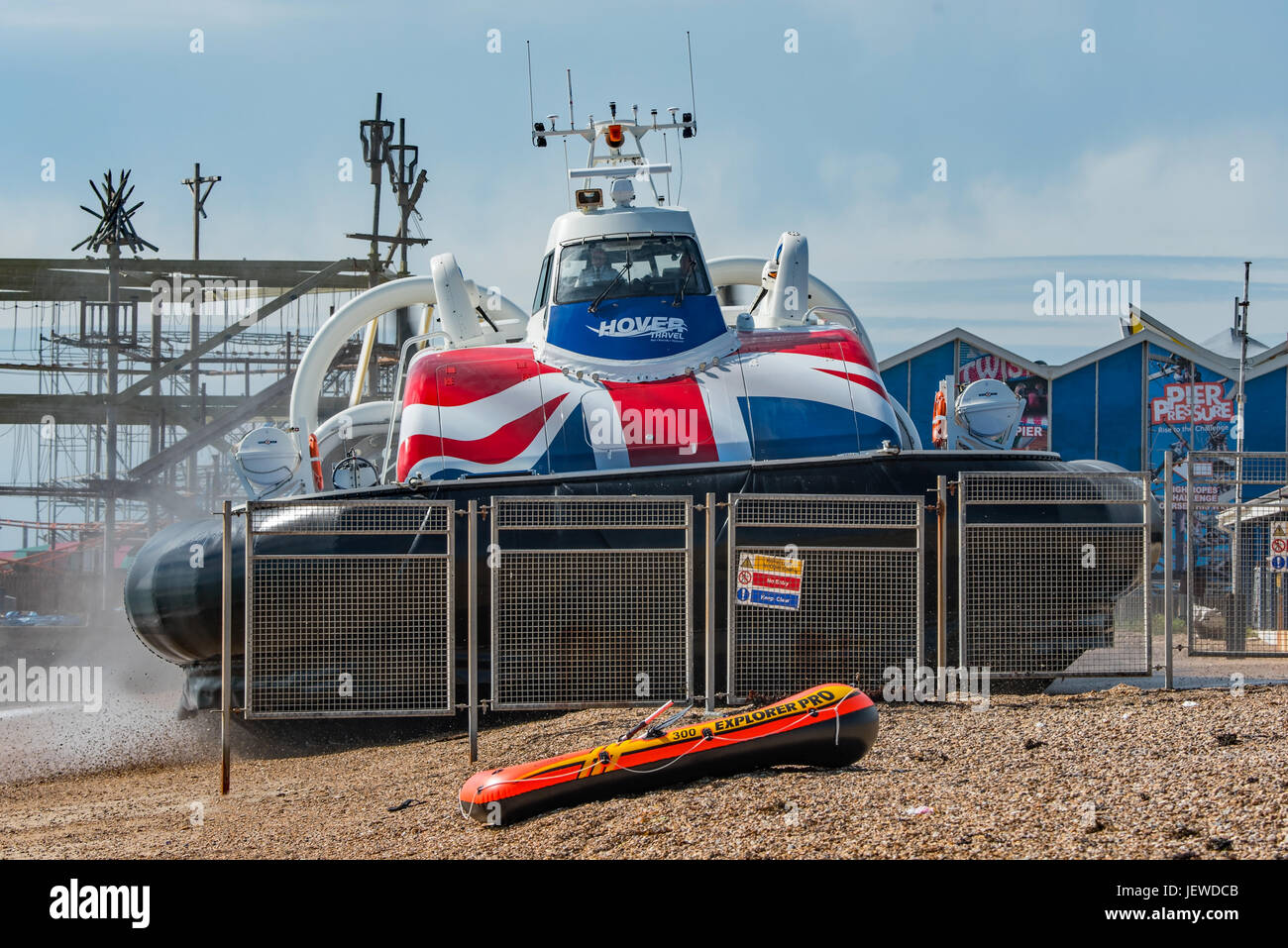 Solent Flyer hovercraft preparing to depart Portsmouth & Southsea ...