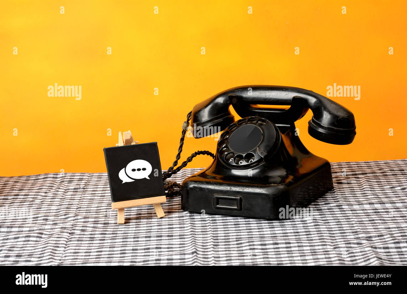 Vintage Retro Phone Set with Contact Us Icon Stock Photo - Alamy