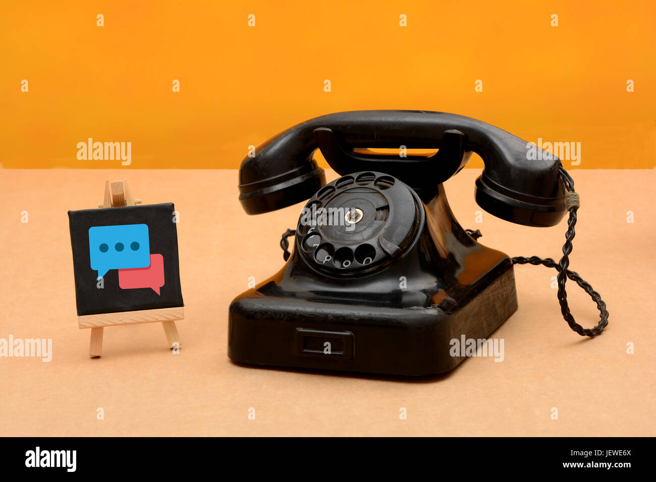 Vintage Retro Phone Set with Contact Us Icon Stock Photo - Alamy