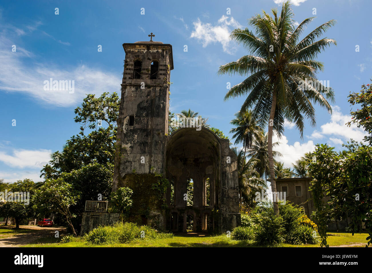 Old ruins of a church, Pohnpei, Micronesia, Central Pacific Stock Photo ...
