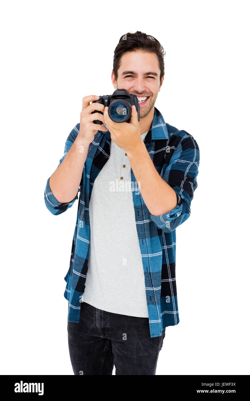 Young man using camera Stock Photo - Alamy