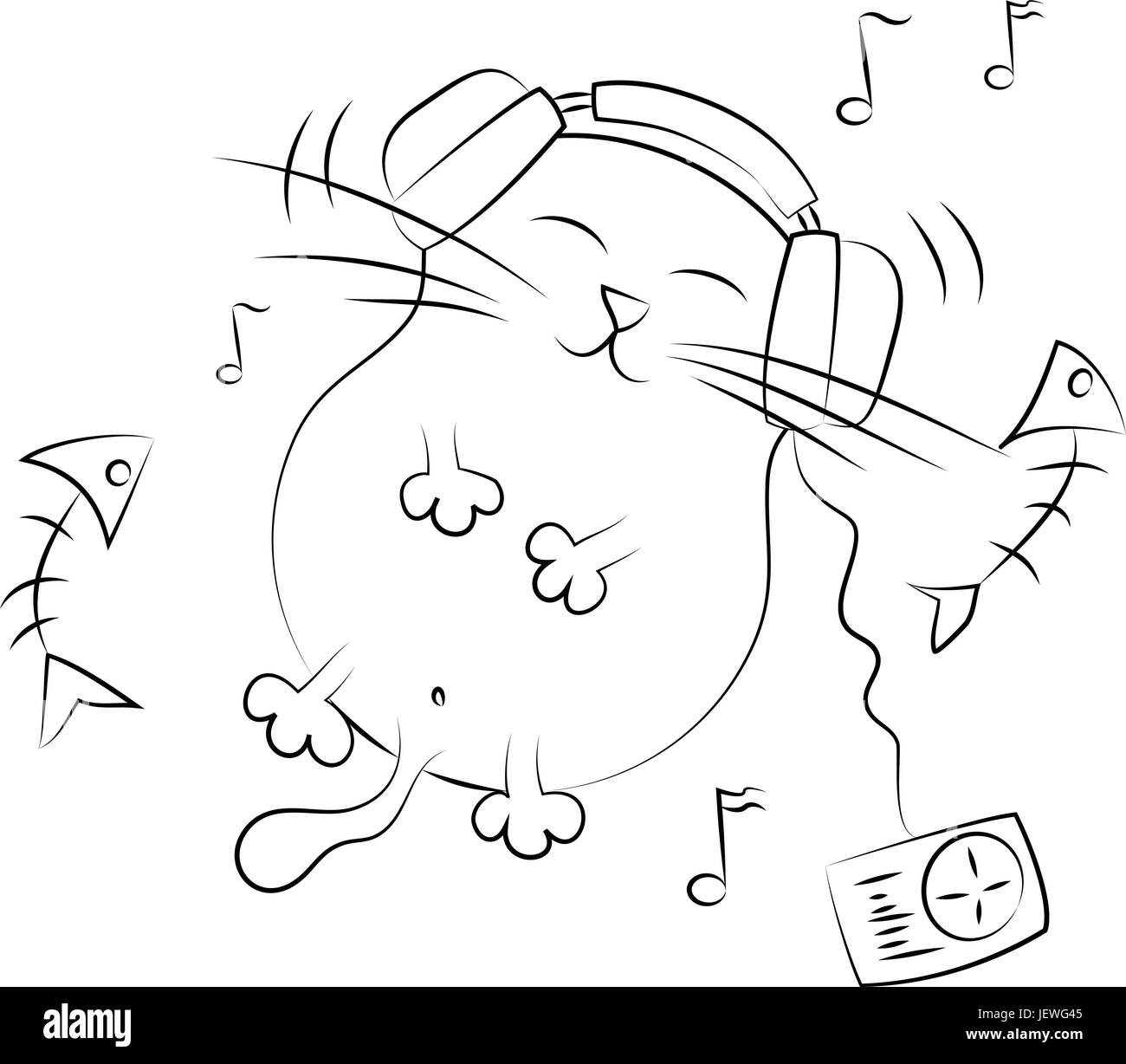 Cartoon musical cat Cut Out Stock Images & Pictures - Alamy