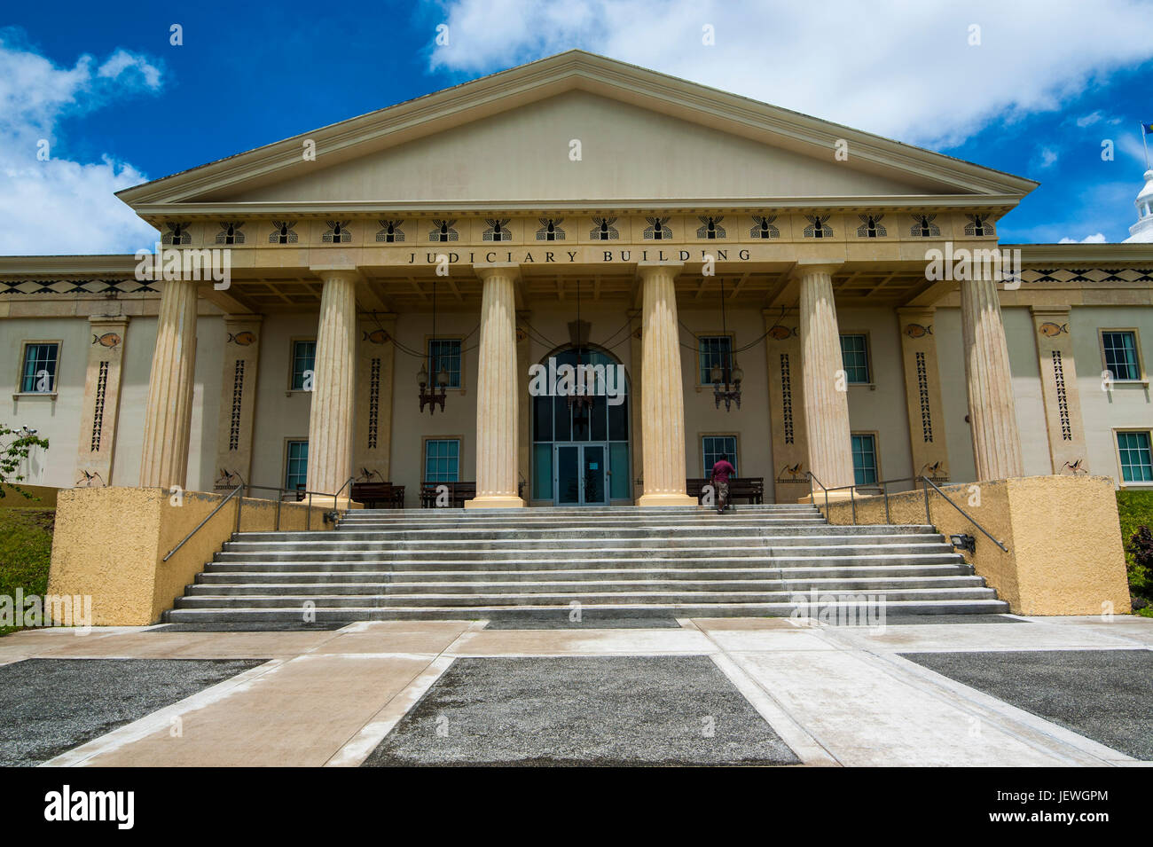Parliament building of Palau on the Island of Babeldoab, Palau, Central ...