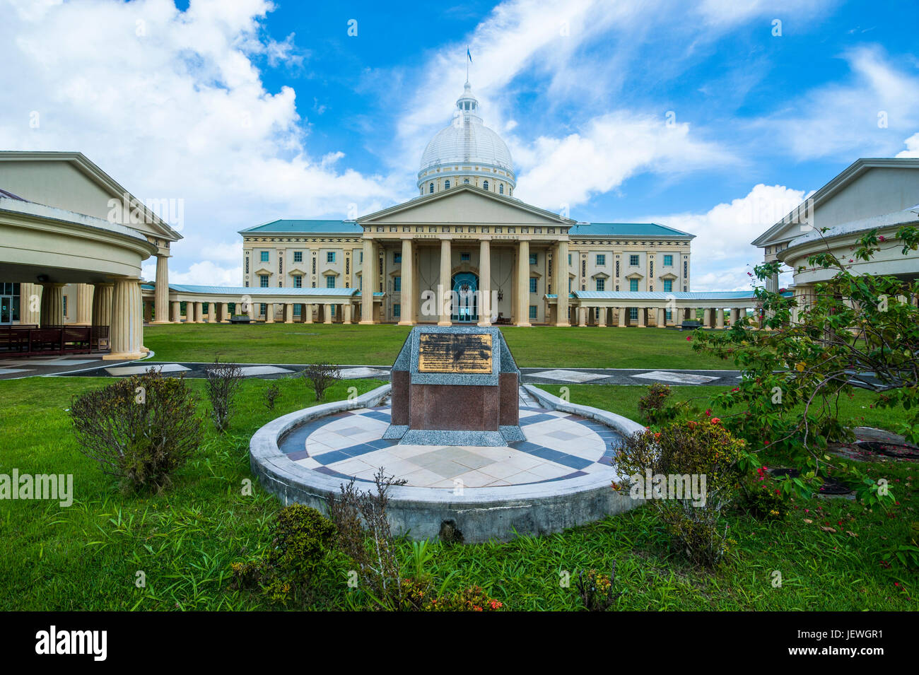 Parliament building of Palau on the Island of Babeldoab, Palau, Central ...