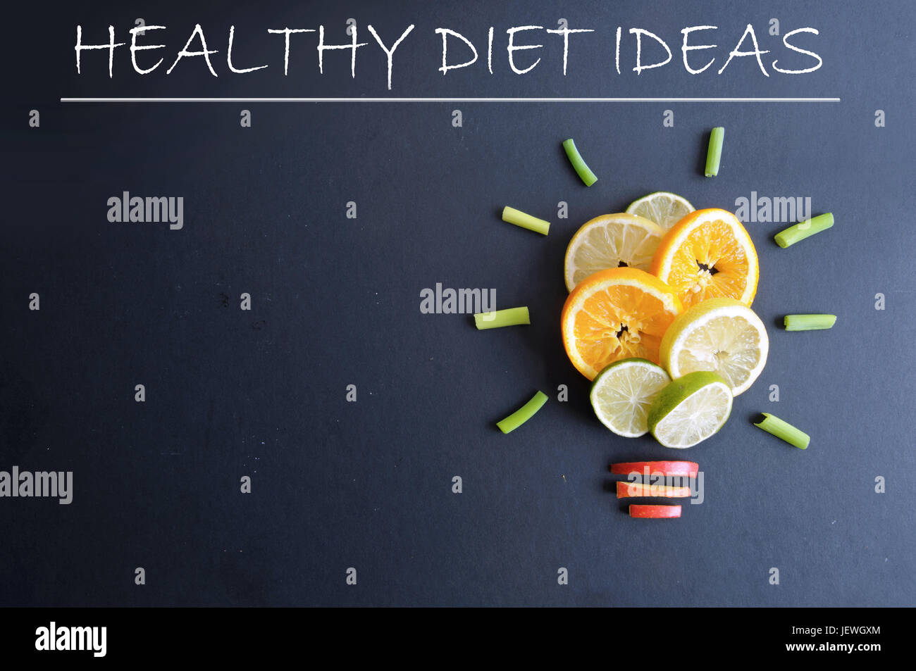Fresh fruit in the shape of a light bulb Stock Photo - Alamy