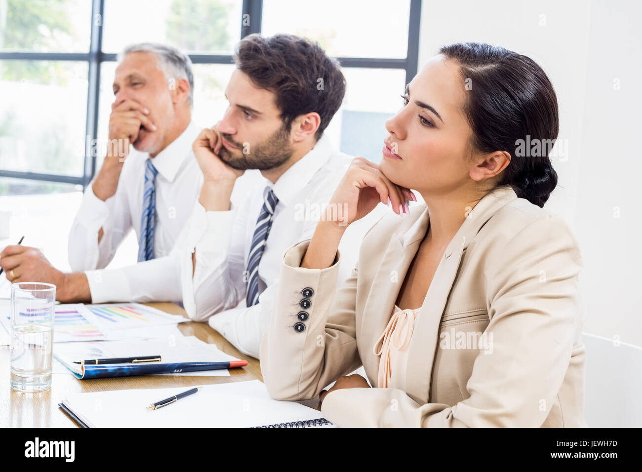Workers are thinking and gesturing Stock Photo - Alamy