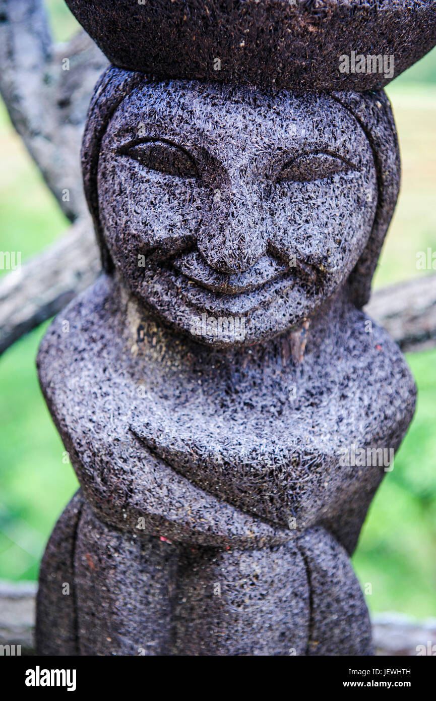 Traditional Ifugao basalt statues for sale in a shop in the Unesco ...