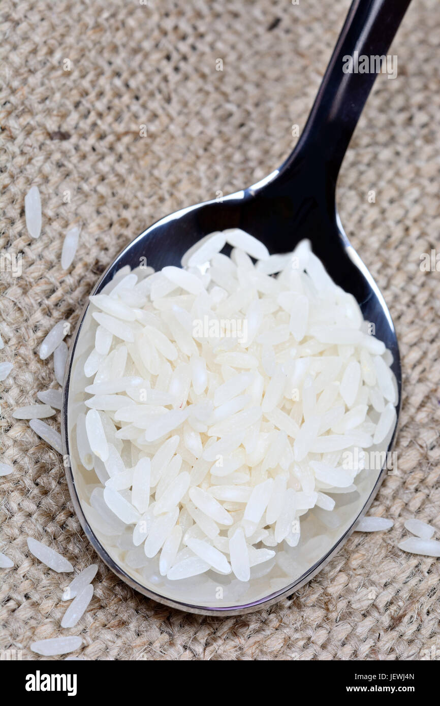 White rice in silver hi-res stock photography and images - Alamy