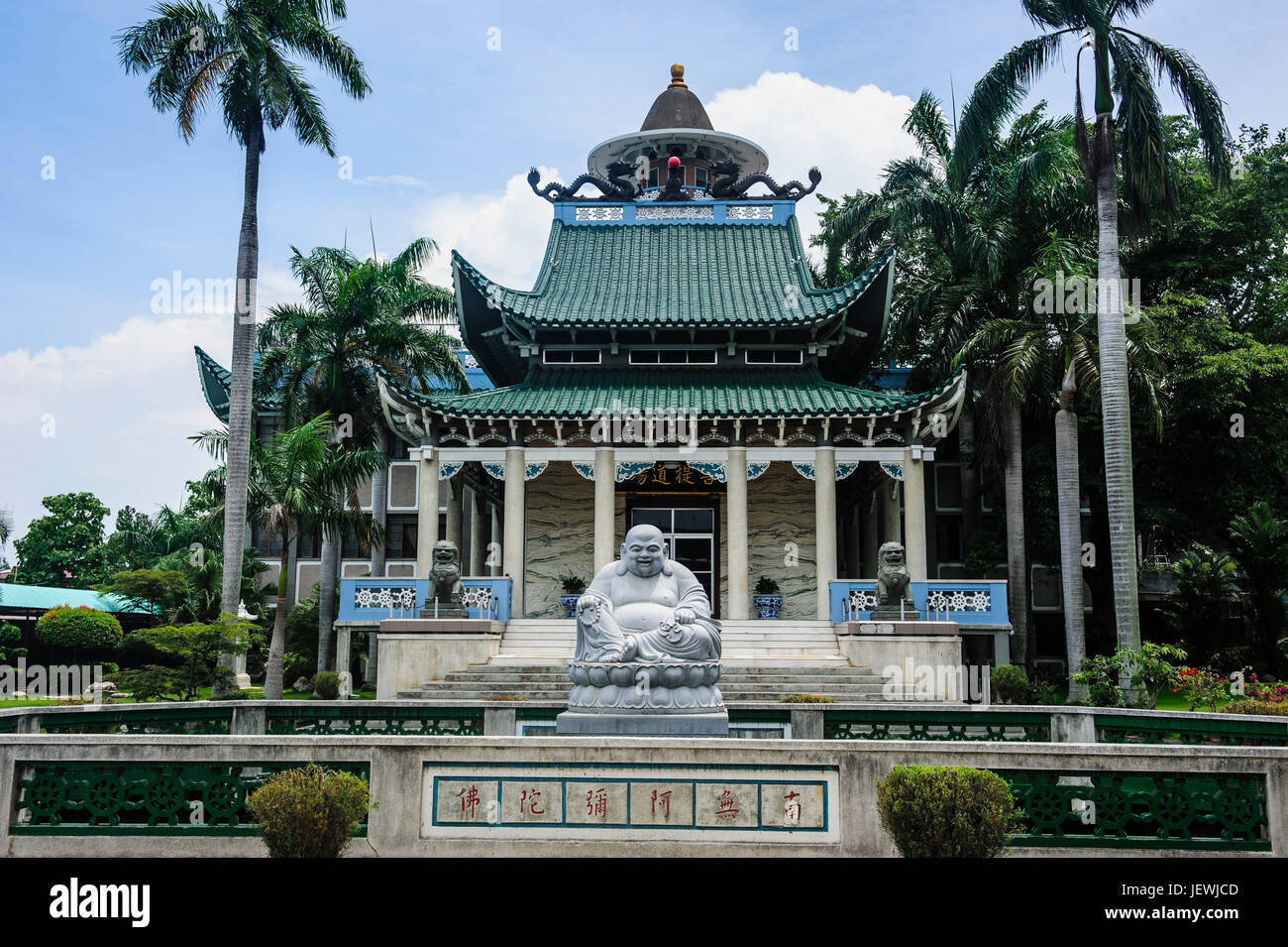 Buddhist statue before the Taoist temple in Davao, Mindanao ...