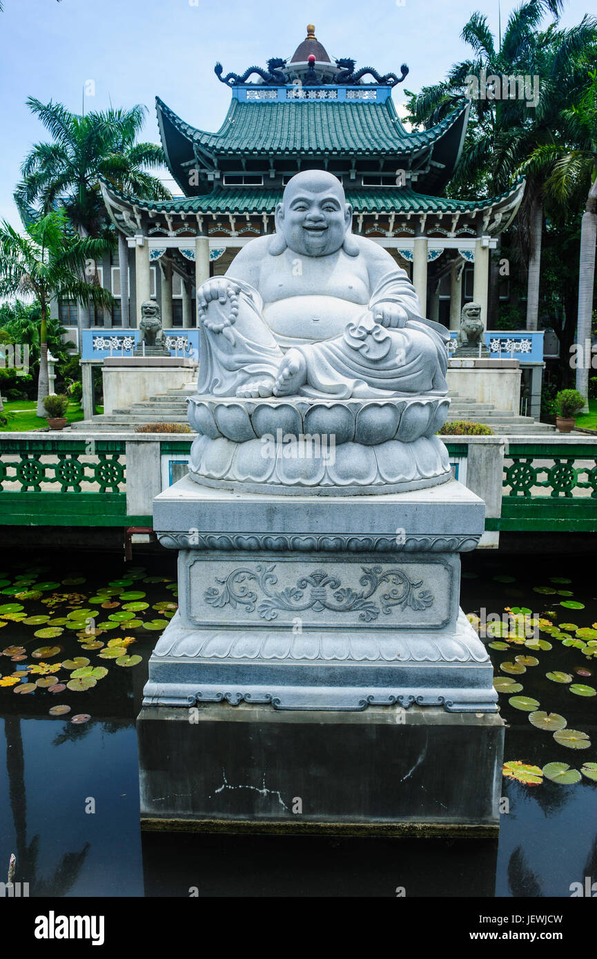 Buddhist statue before the Taoist temple in Davao, Mindanao ...