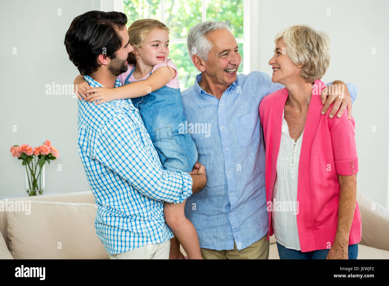 Happy multi generation family at home Stock Photo - Alamy