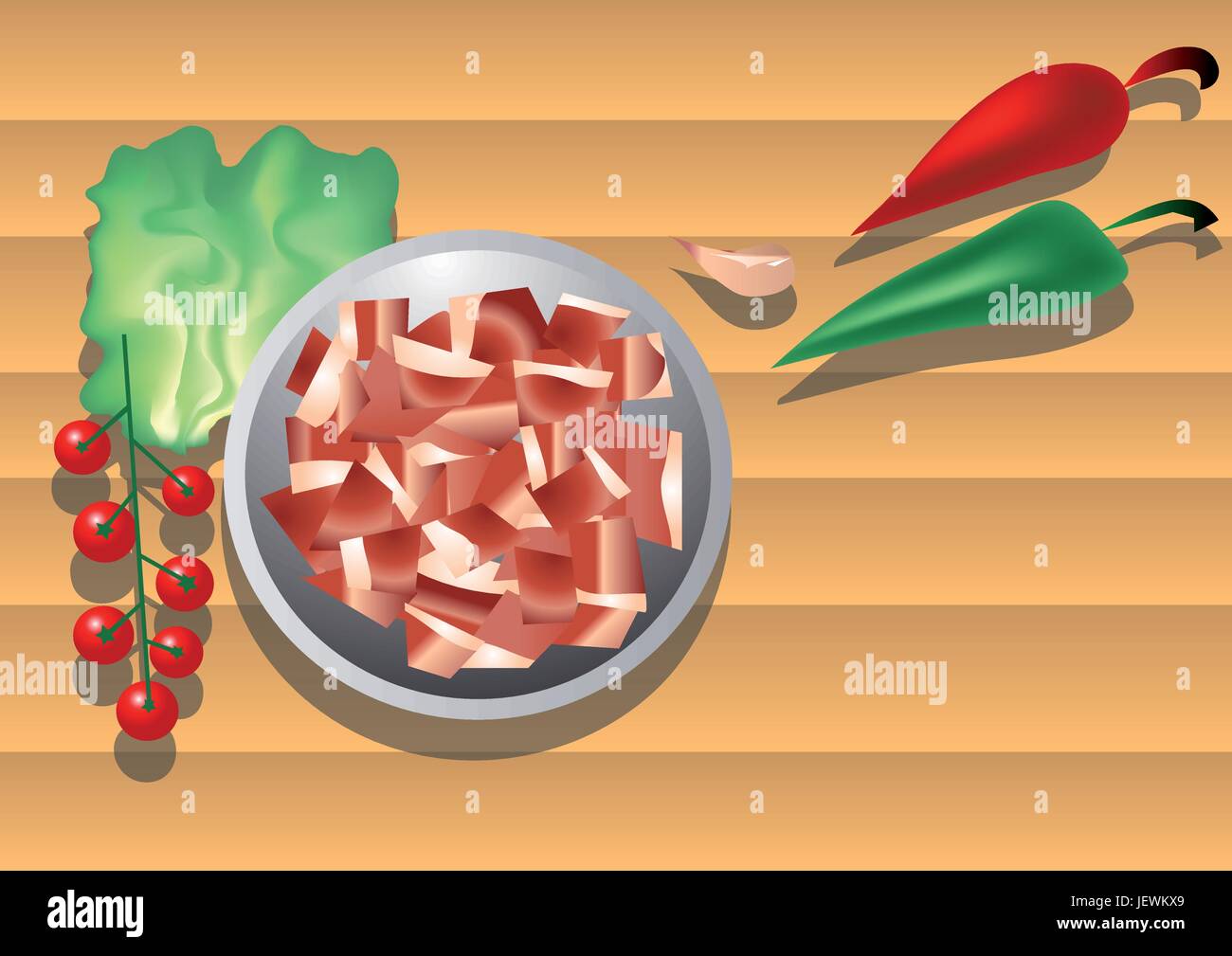 Tomatoes and green peppers Stock Vector Images - Alamy