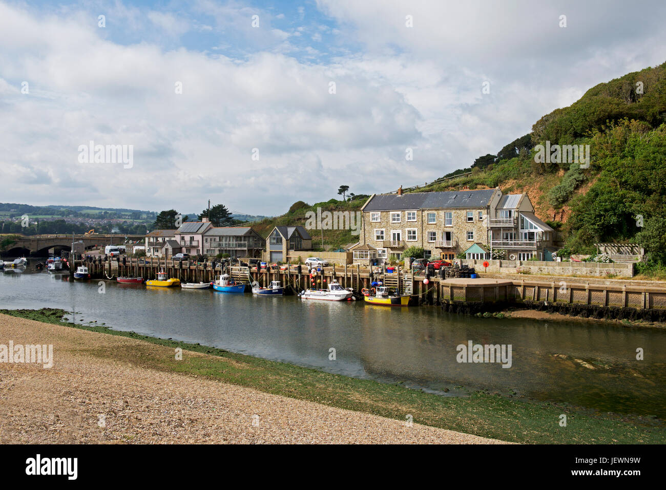 The River Ave and Harbour, Seaton, Devon, England UK Stock Photo - Alamy