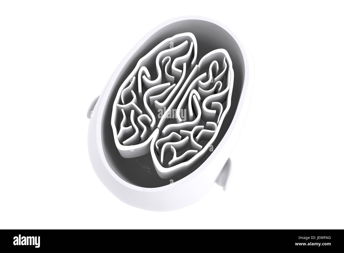 Composite image of maze brain in head Stock Photo - Alamy