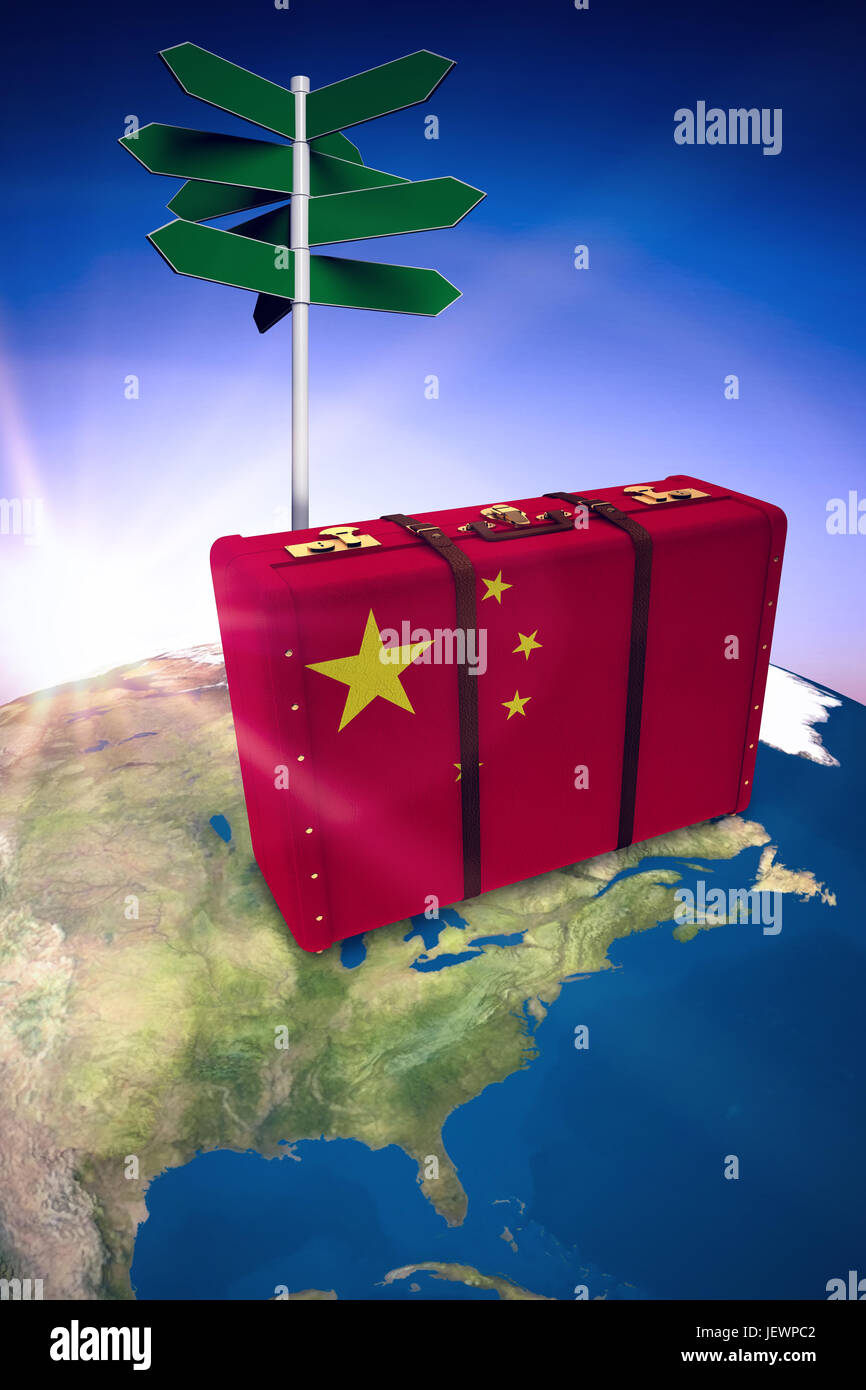 Composite image of chinese flag suitcase Stock Photo - Alamy