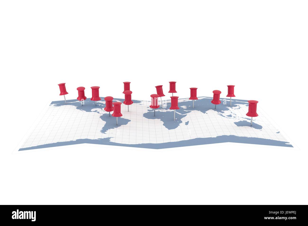 World map with pointers Stock Photo - Alamy