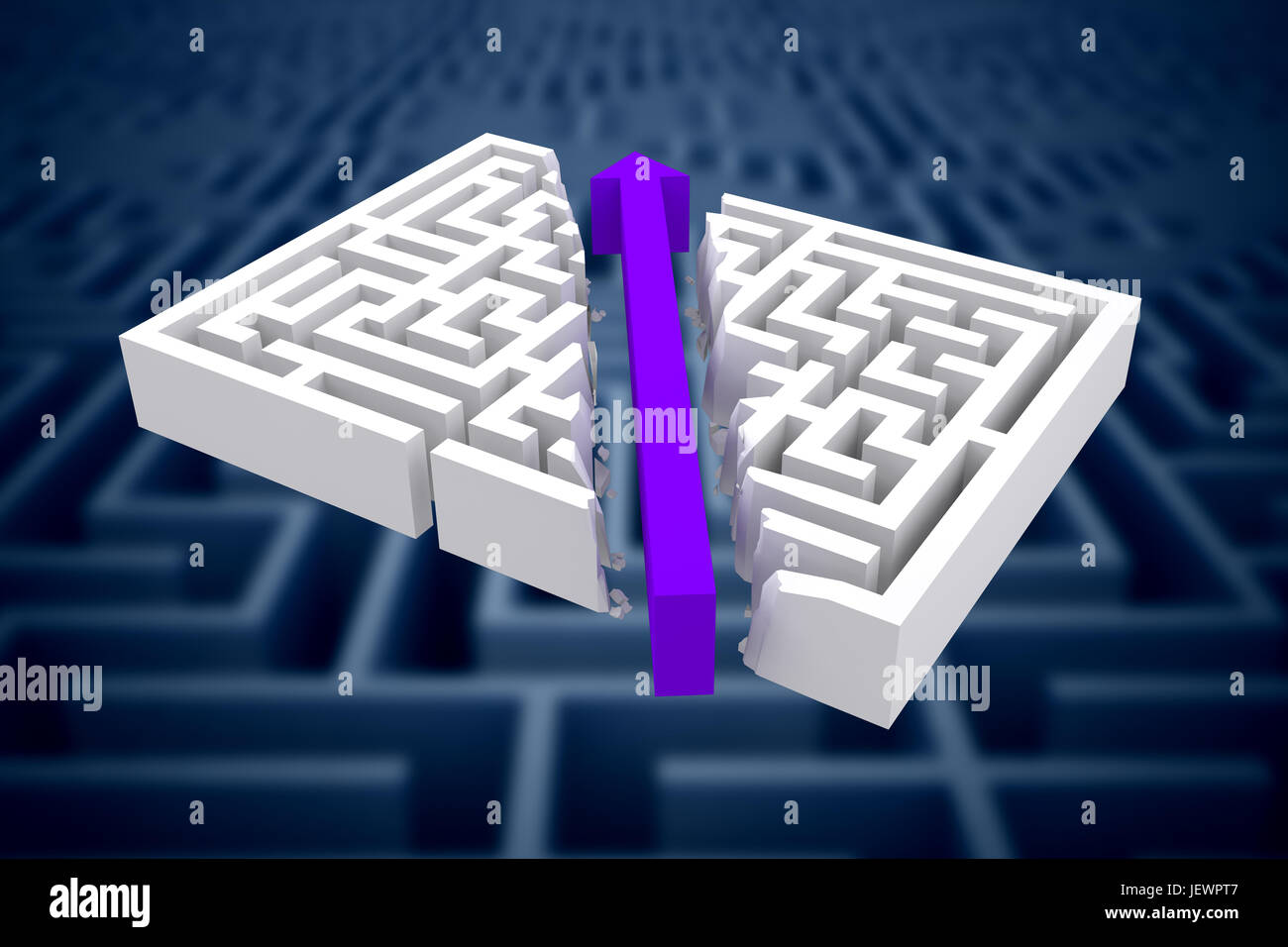 Composite image of arrow through maze Stock Photo - Alamy