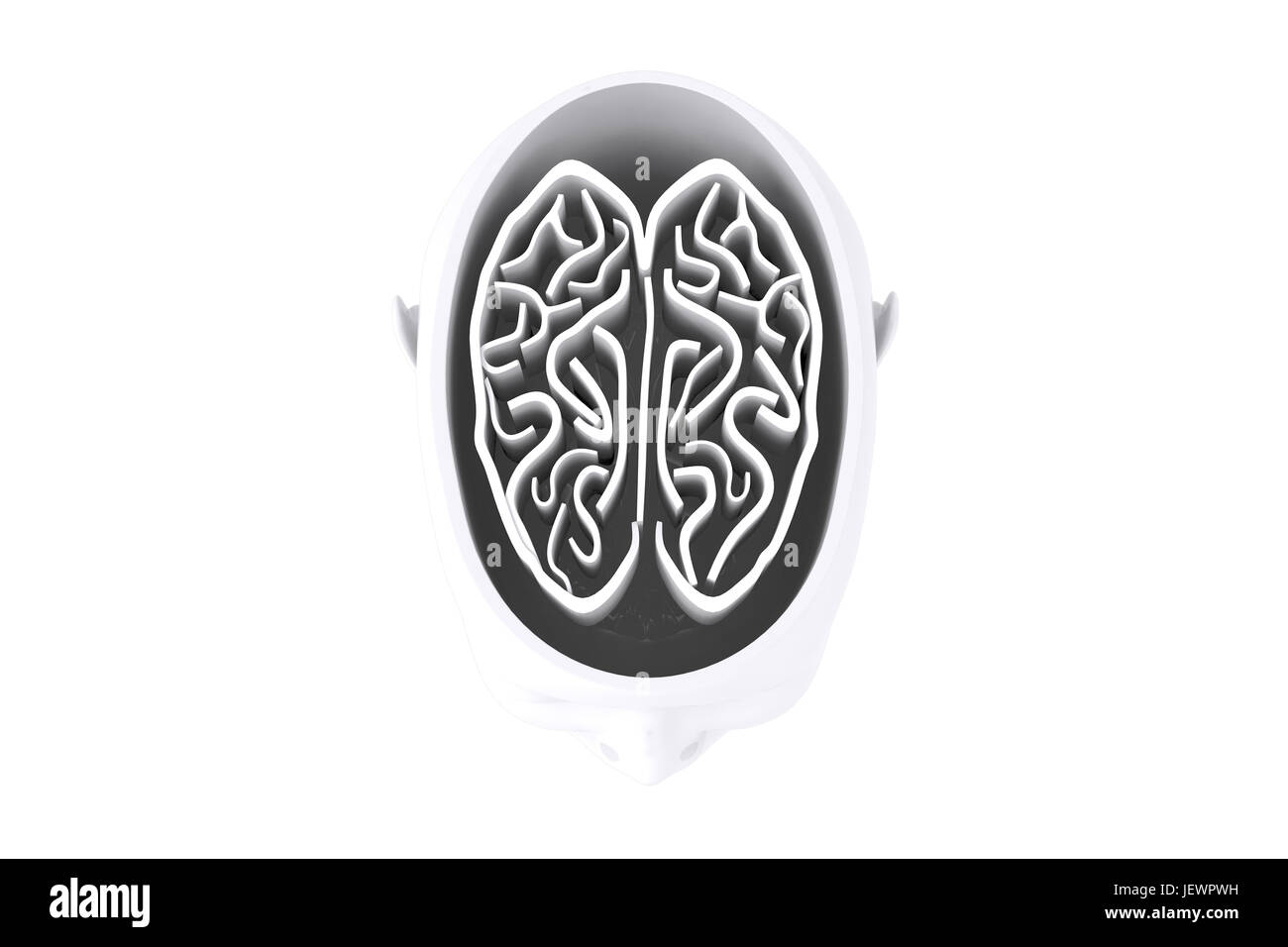 Composite image of maze brain in head Stock Photo - Alamy