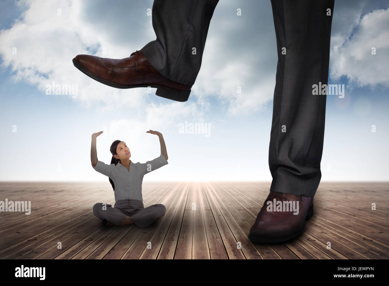 Composite image of businessman stepping Stock Photo - Alamy