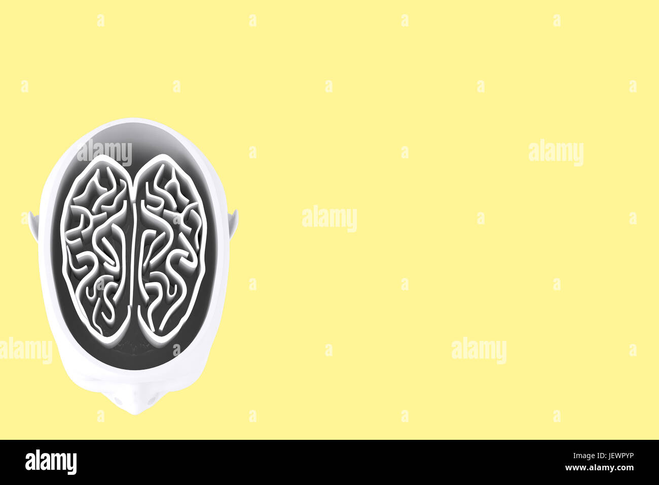 Composite image of maze brain in head Stock Photo - Alamy