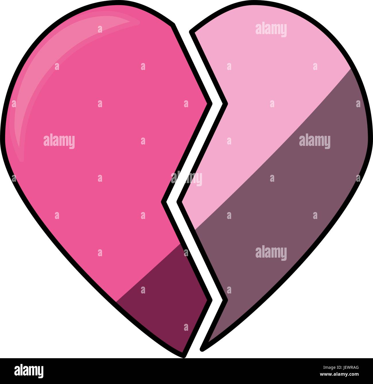Heart broken symbol Stock Vector Image & Art - Alamy