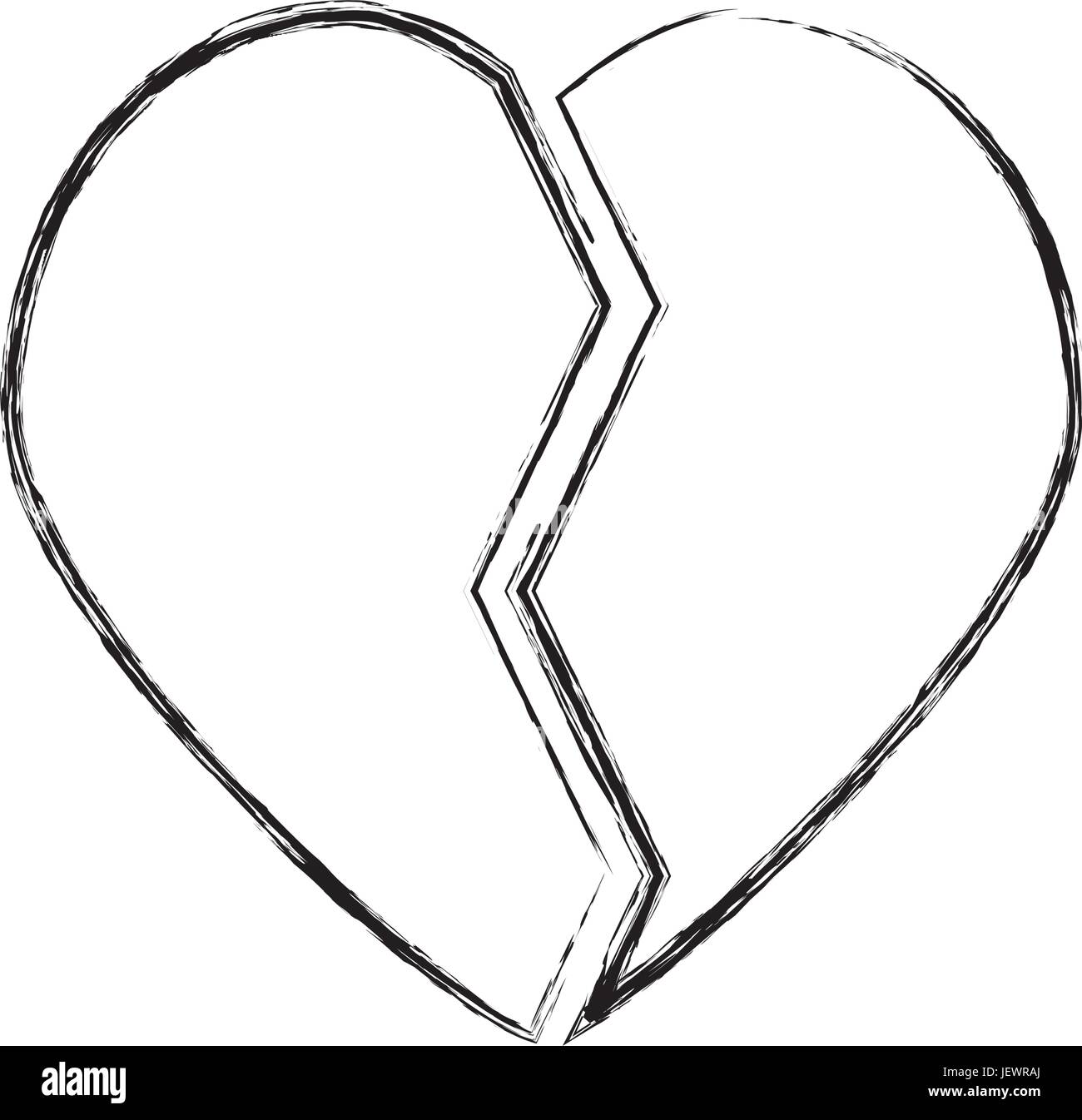 Heart broken symbol Stock Vector Image & Art - Alamy