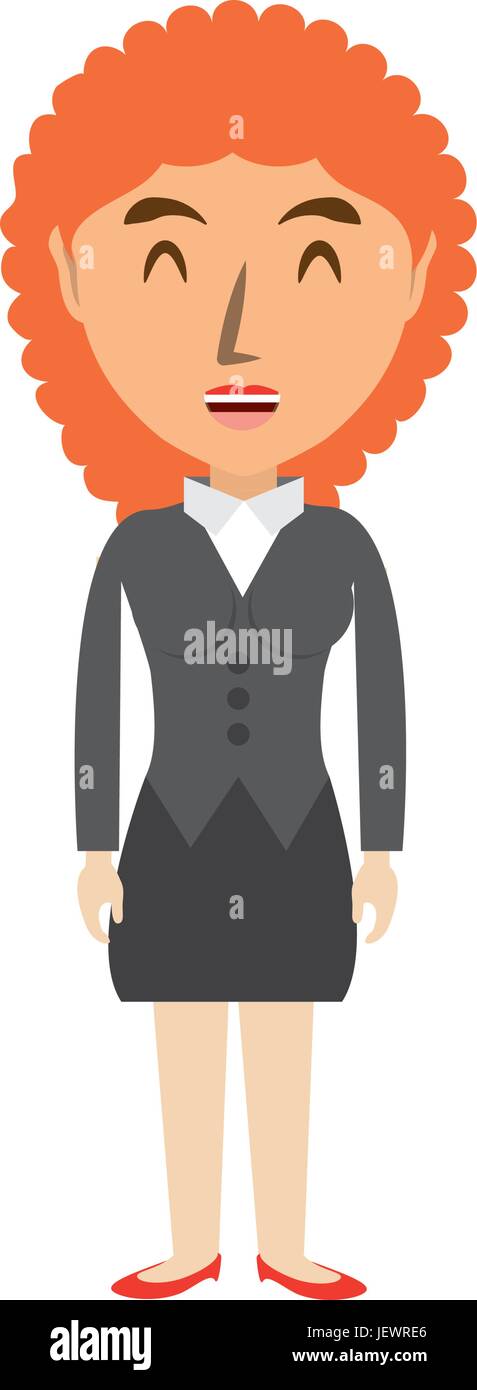 Curly young woman smiling Stock Vector Images - Alamy