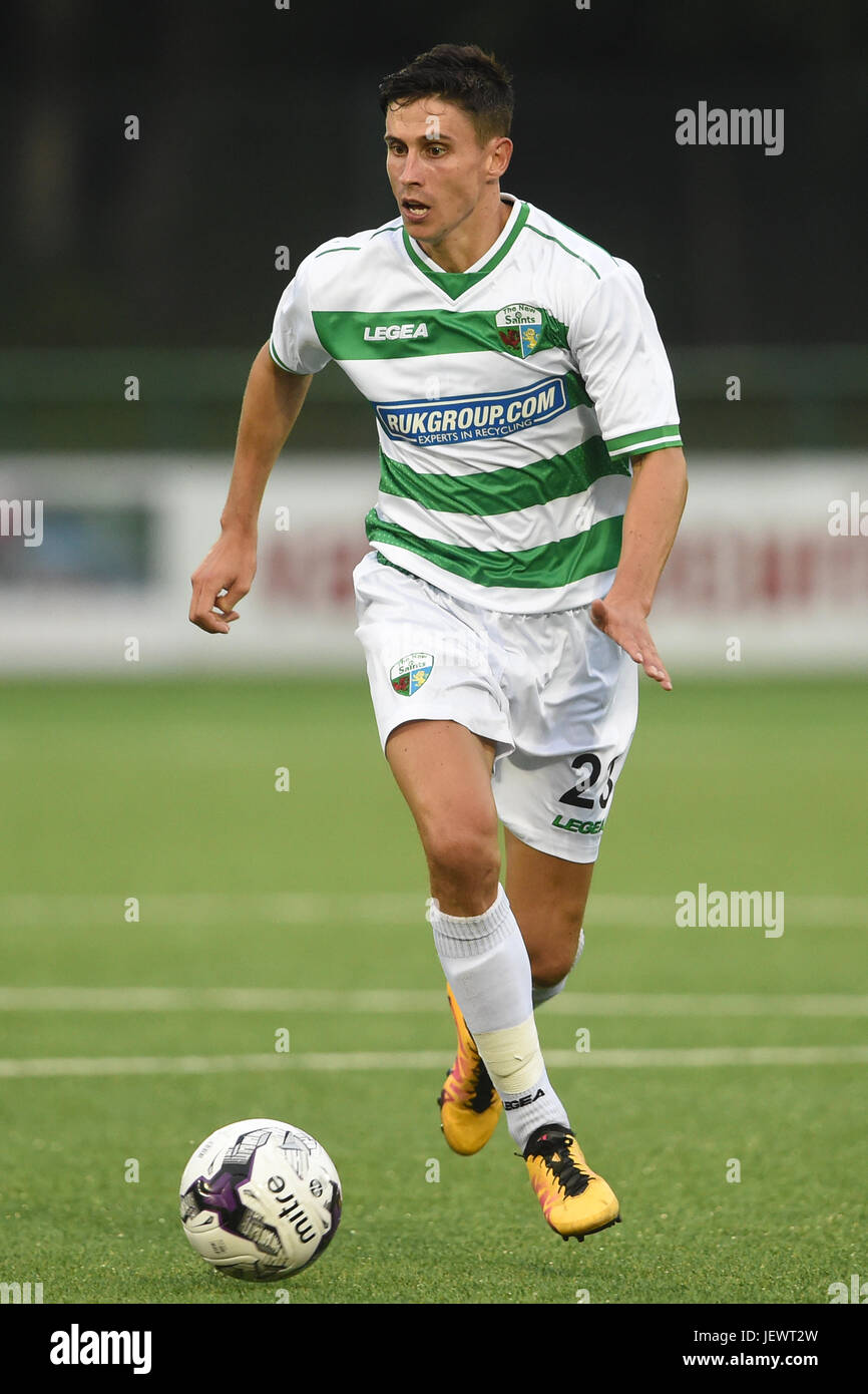 The New Saints' Aaeron Edwards during the UEFA Champions League first ...