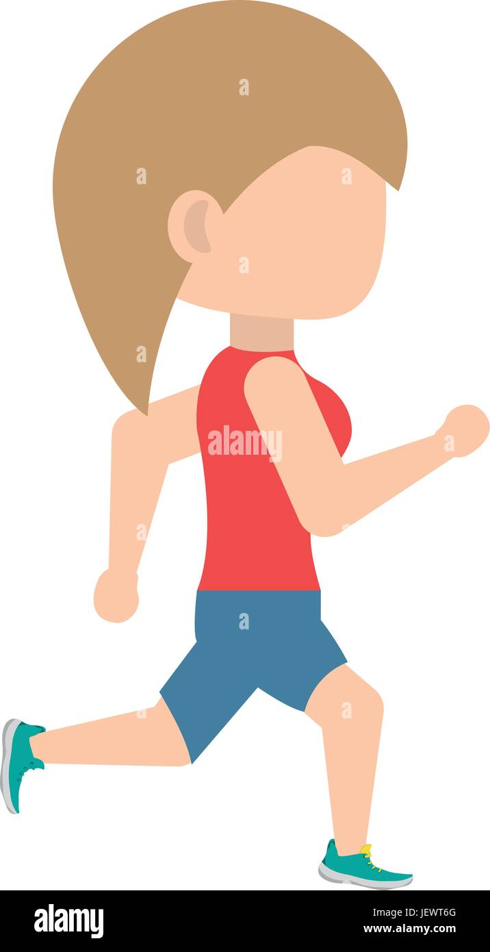 Woman running cartoon Stock Vector Image & Art - Alamy