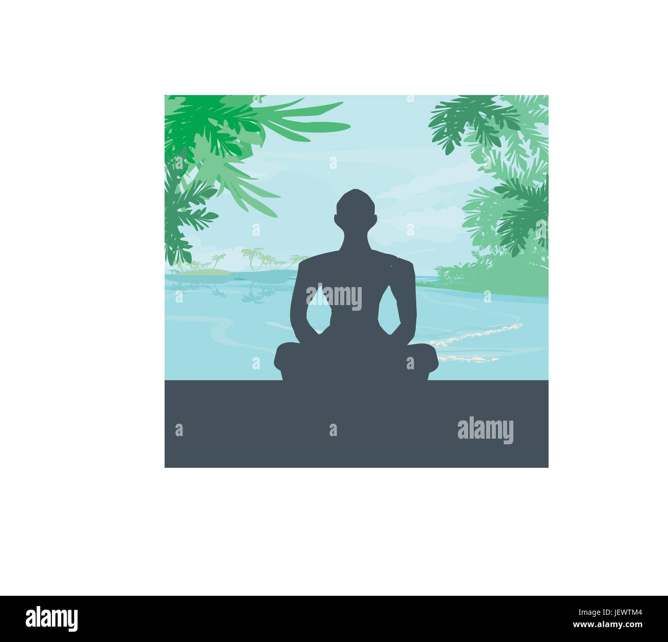 Beach meditation Stock Vector Images - Alamy