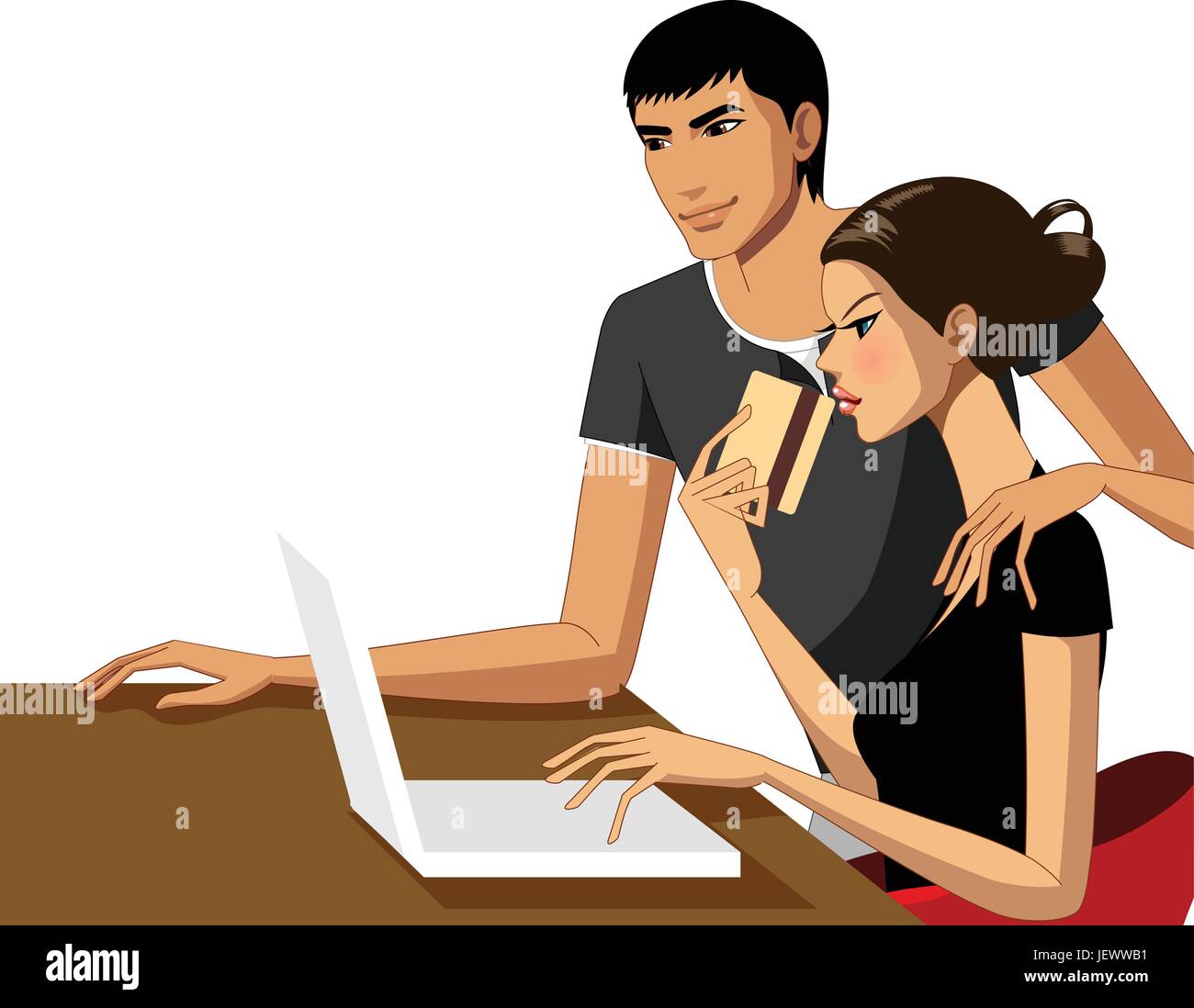 Adult on computers Stock Vector Images - Alamy