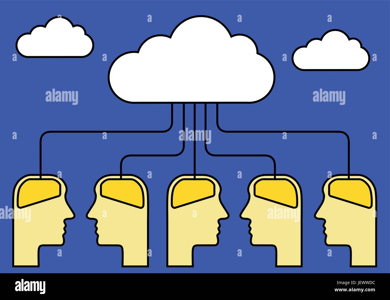 brains connected to cloud Stock Vector Image & Art - Alamy