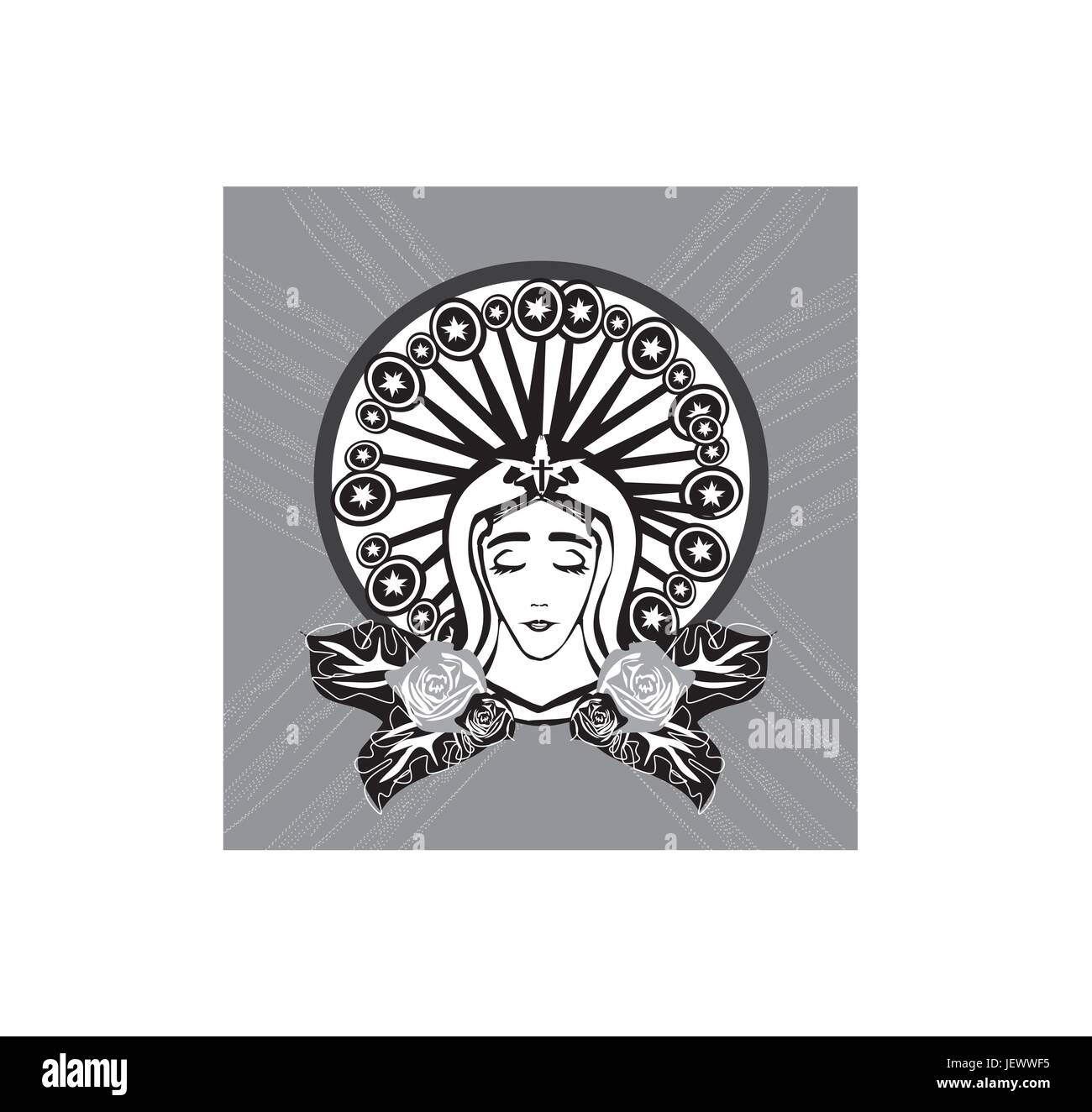 Face of the virgin mary Stock Vector Images - Alamy