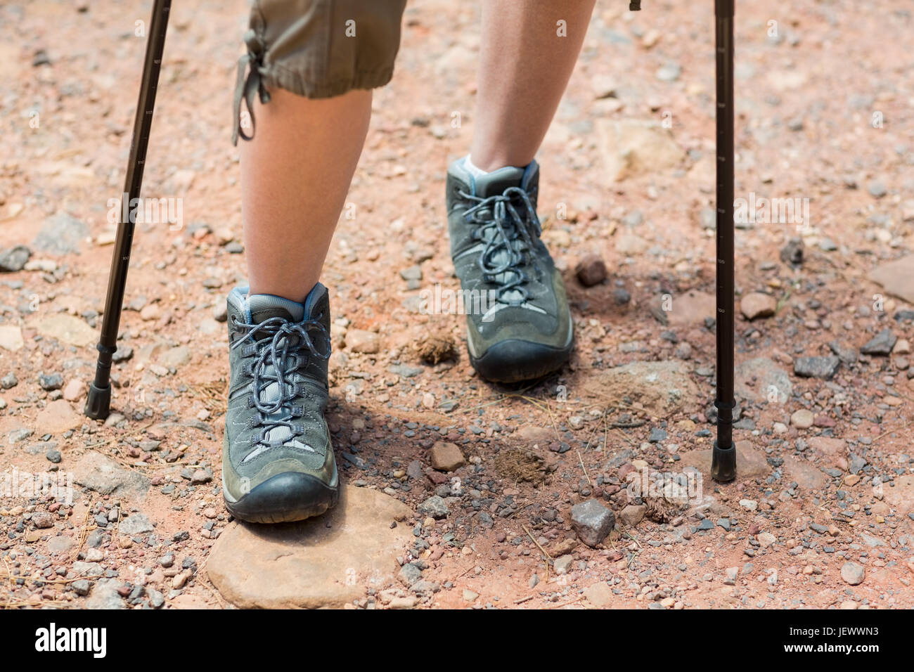 Close up on woman hikers foot Stock Photo - Alamy