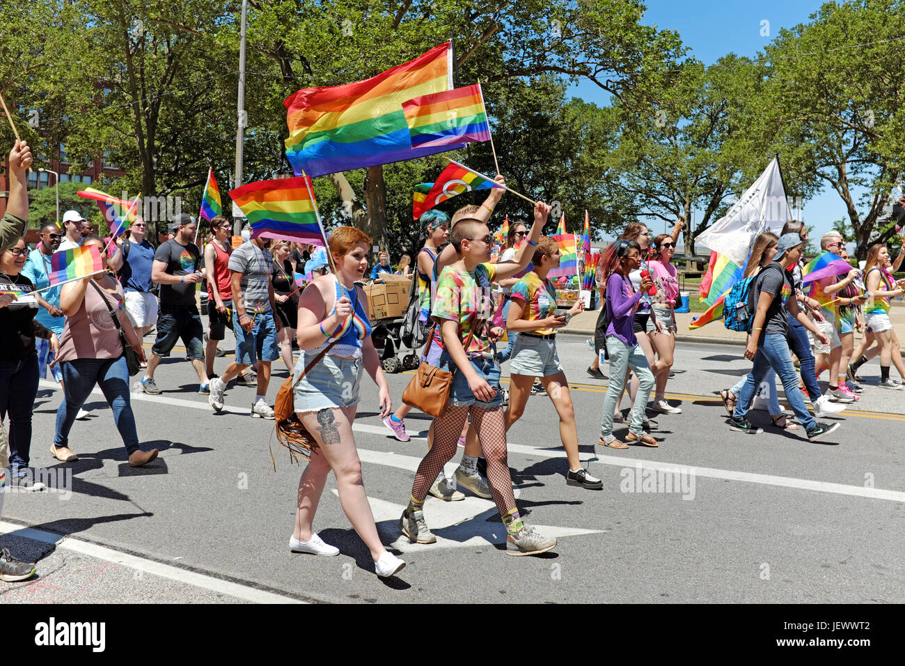 Gay Pride Parade Flags Stock Photos & Gay Pride Parade Flags Stock ...