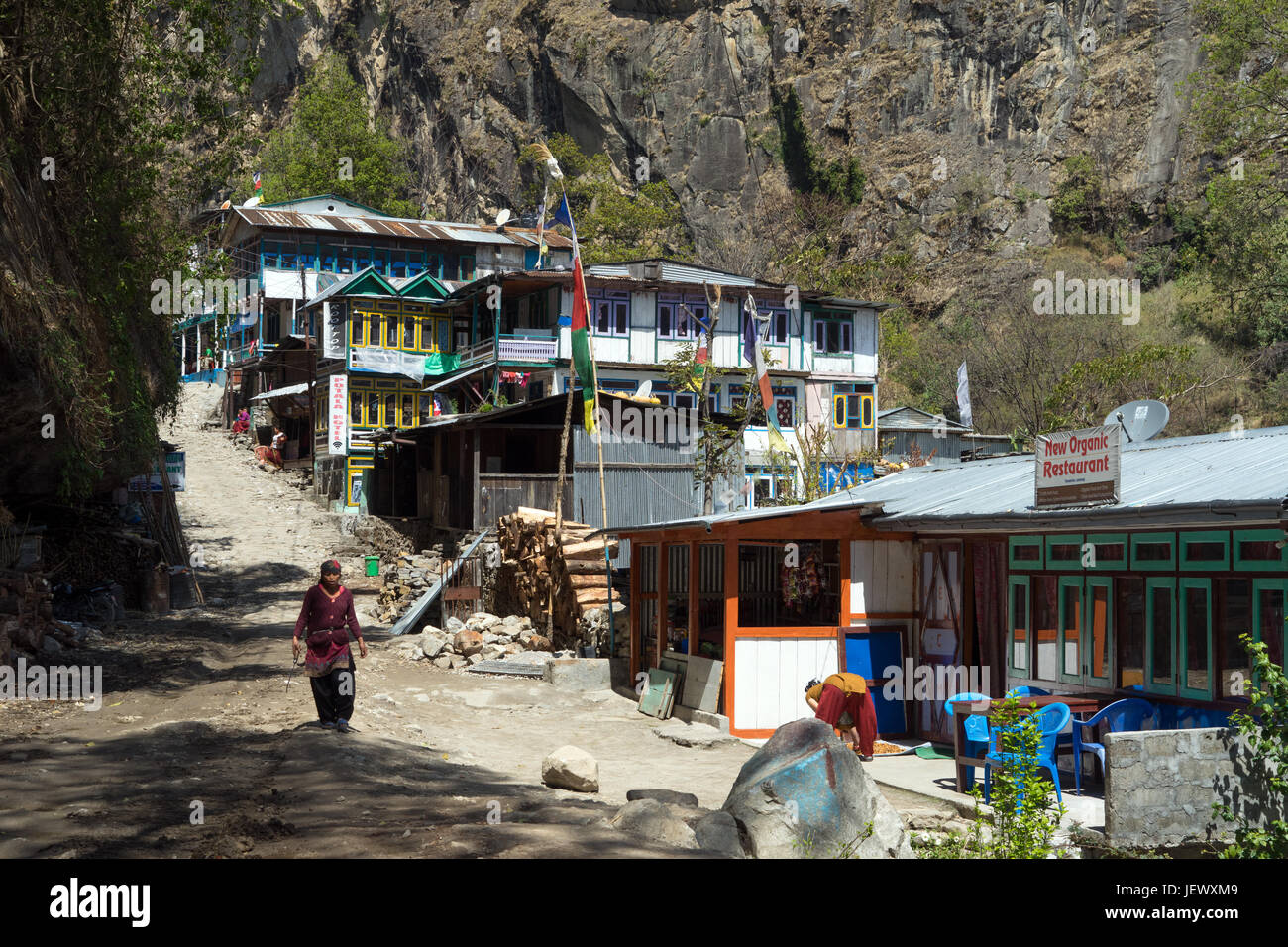 Town of Chamje, Lamjung district, Nepal Stock Photo - Alamy