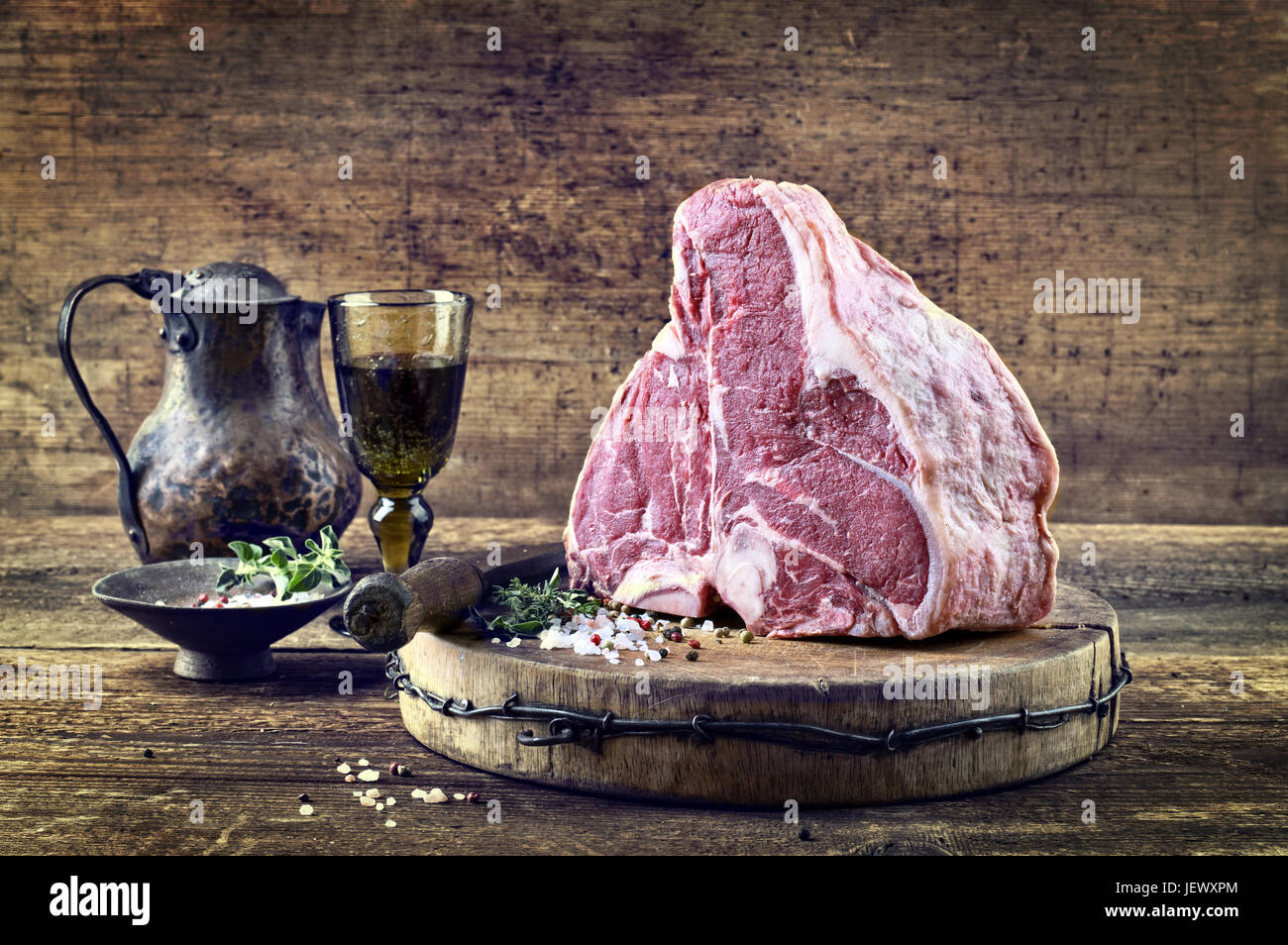 Raw Porterhouse Steak Stock Photo - Alamy