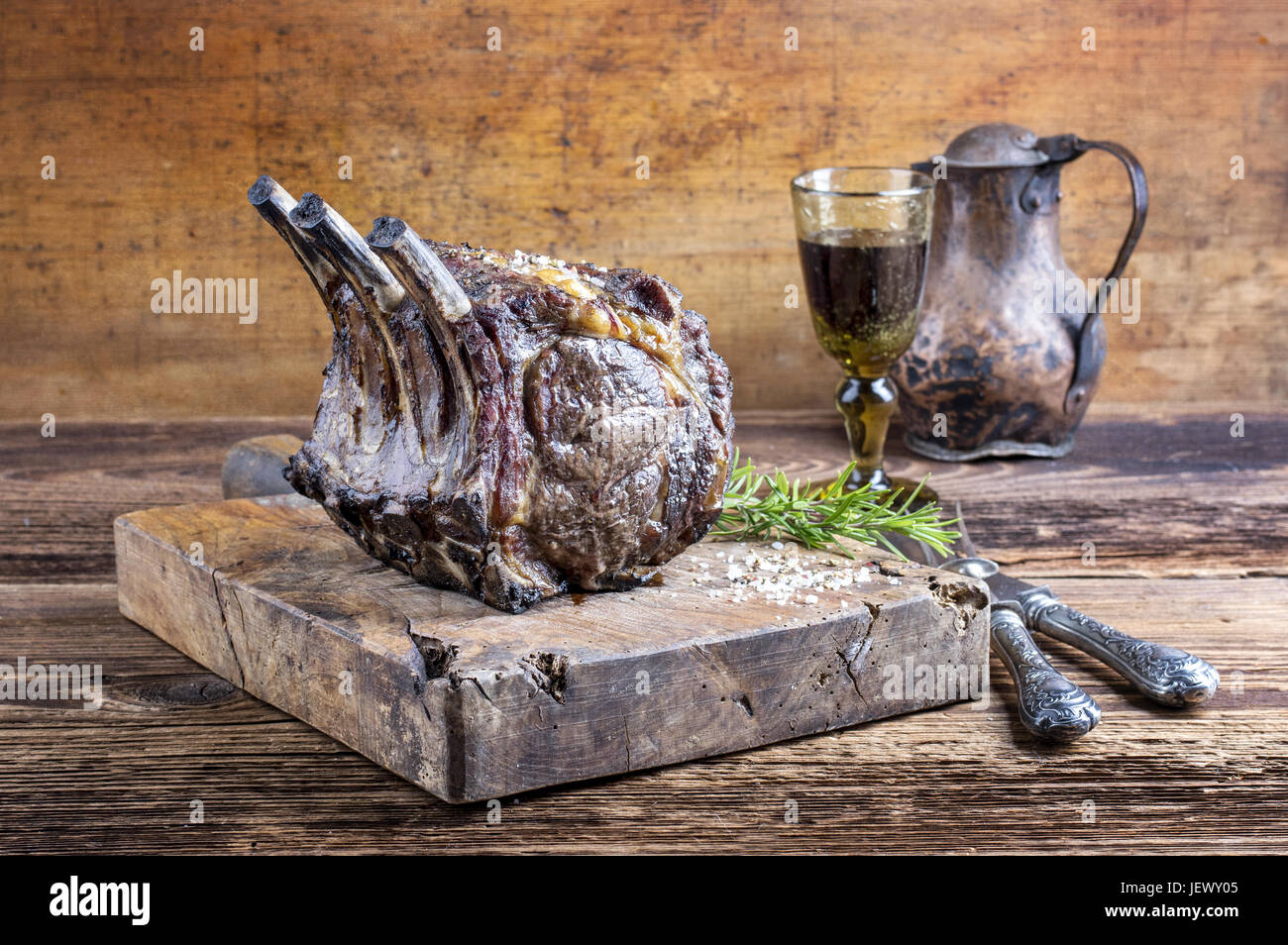 Dry Aged Barbecue Rib of Beef Stock Photo - Alamy
