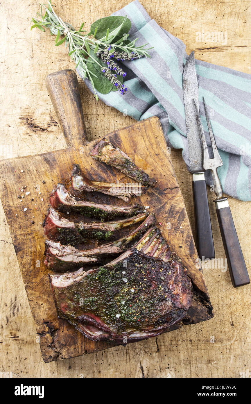 Barbecue Venison Ribs Stock Photo - Alamy