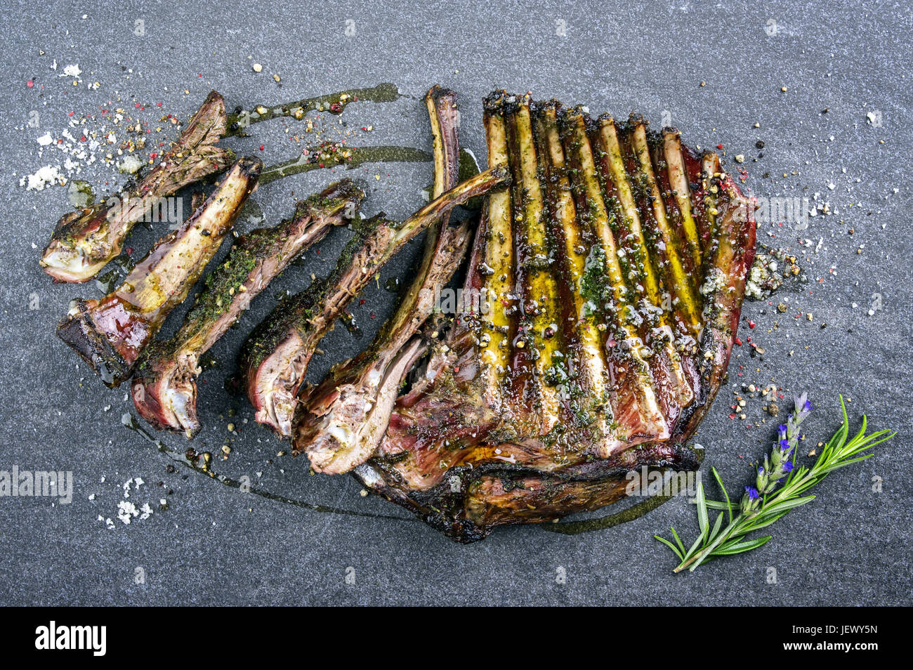 Barbecue Venison Ribs Stock Photo - Alamy