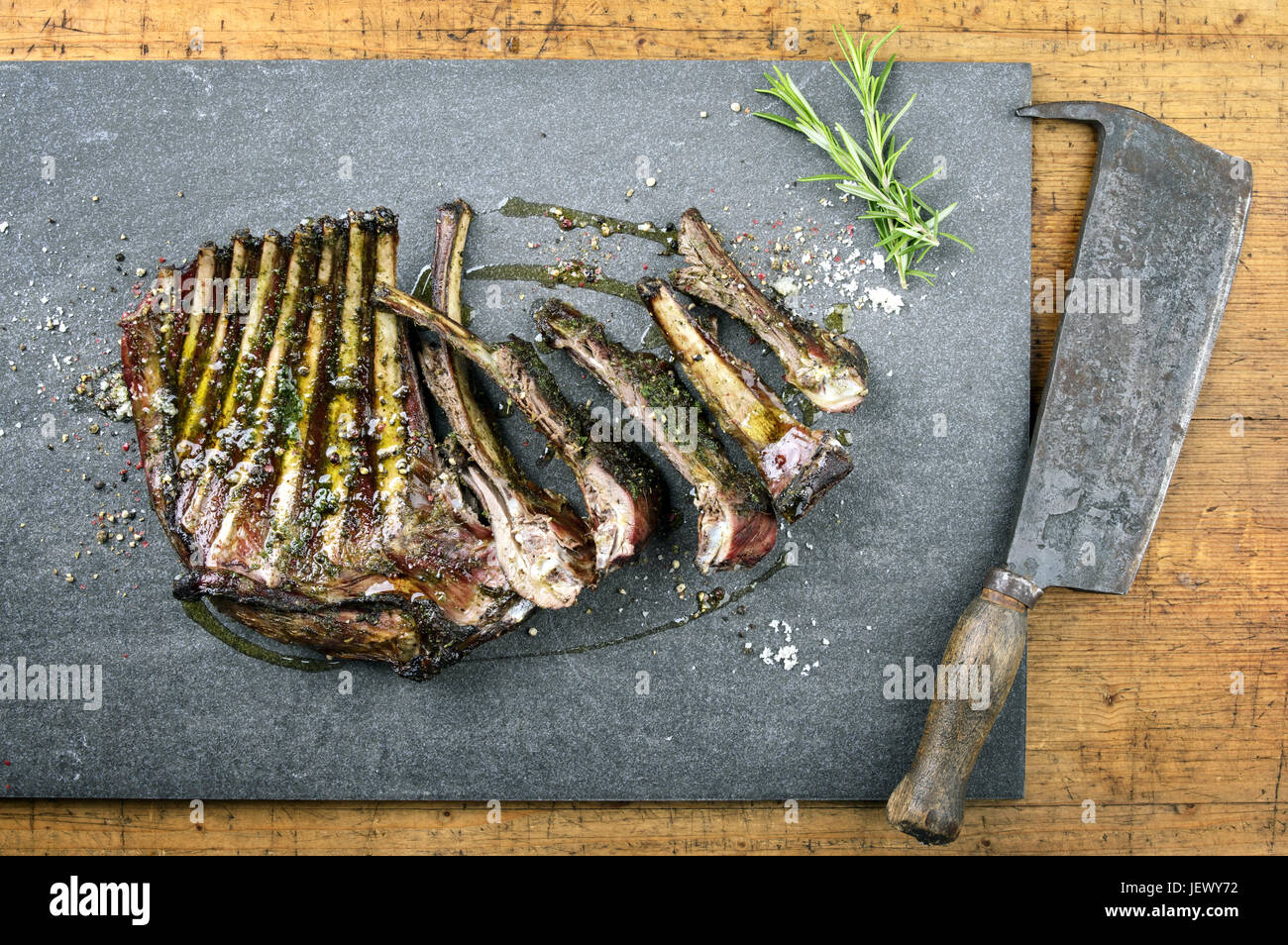 Barbecue Venison Ribs Stock Photo - Alamy
