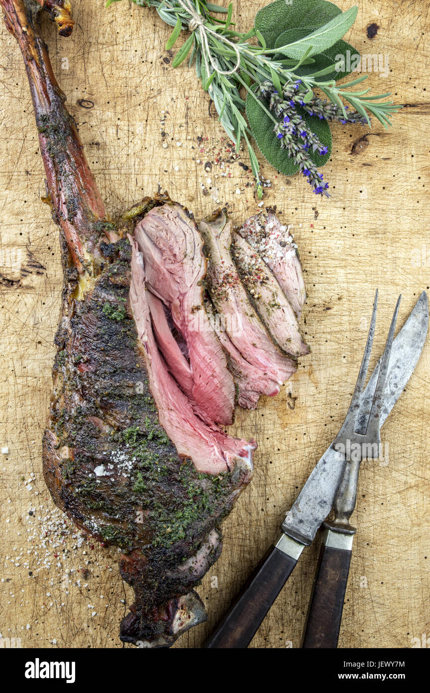 Barbecue Haunch of Venison Stock Photo - Alamy