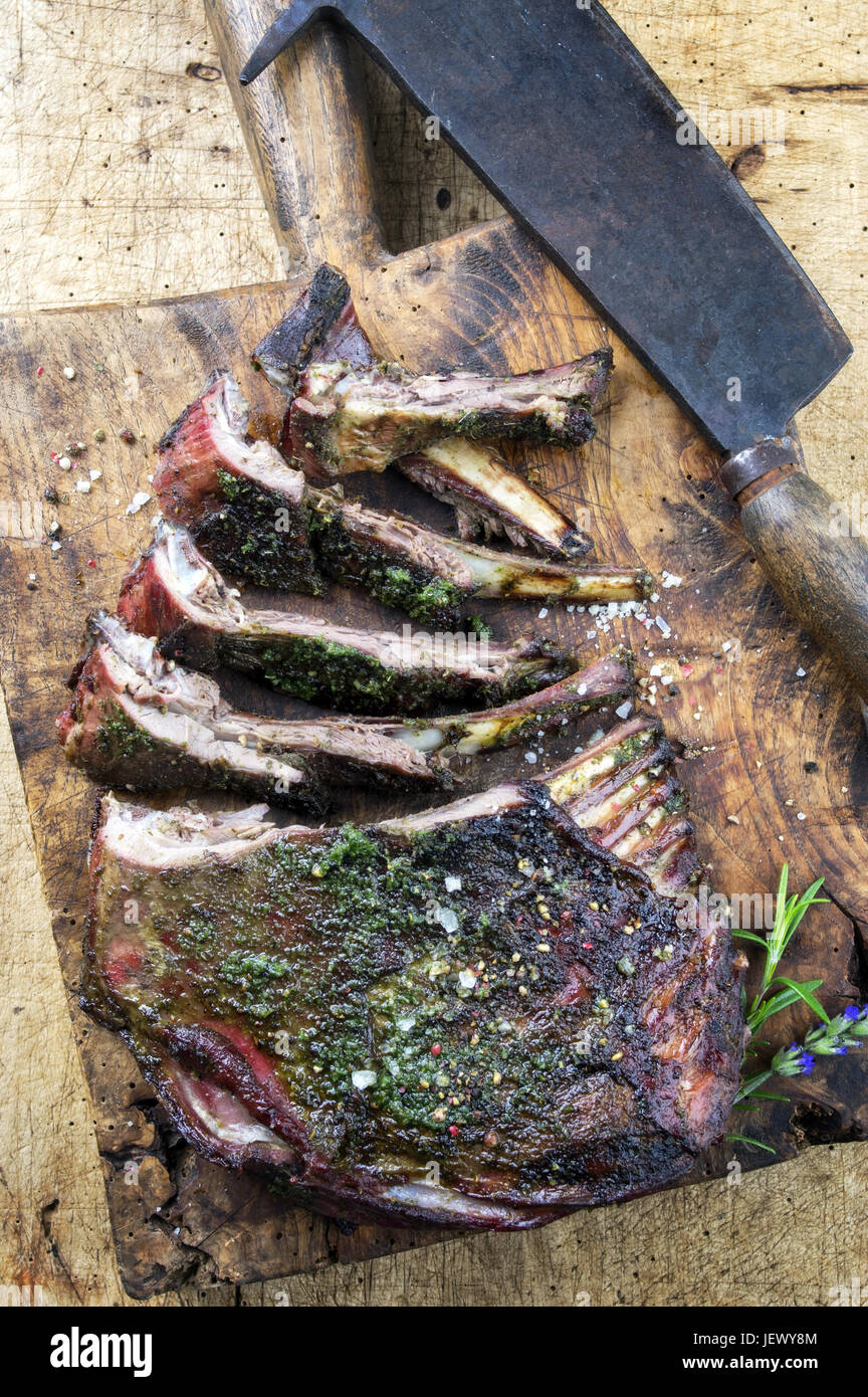 Barbecue Venison Ribs Stock Photo - Alamy