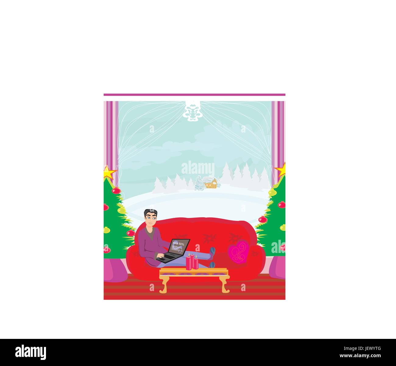 Christmas department store window Stock Vector Images - Alamy